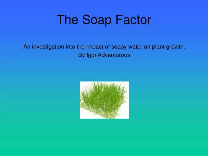 PPT - The Soap Factor PowerPoint Presentation, free download - ID:4204392