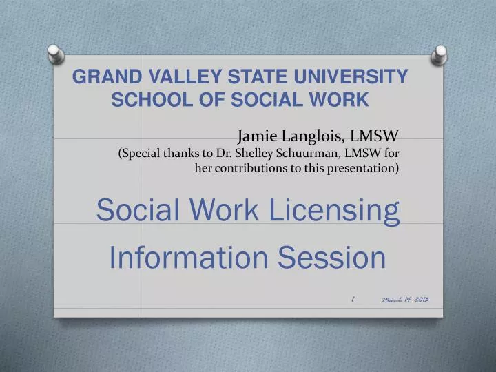 PPT - Social Work Licensing Information Session PowerPoint Presentation ...