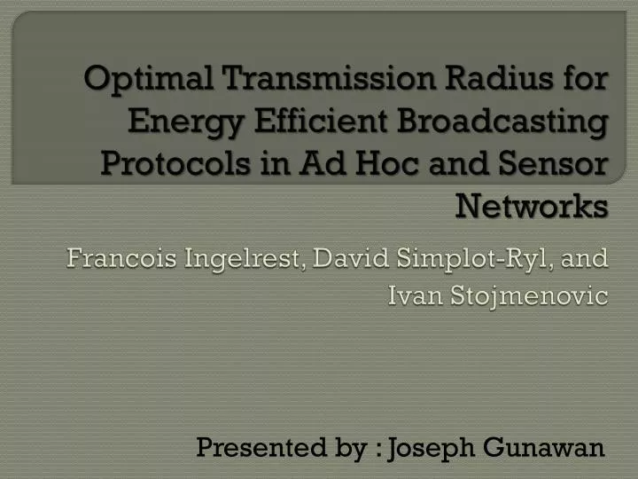 PPT - Presented by : Joseph Gunawan PowerPoint Presentation, free ...