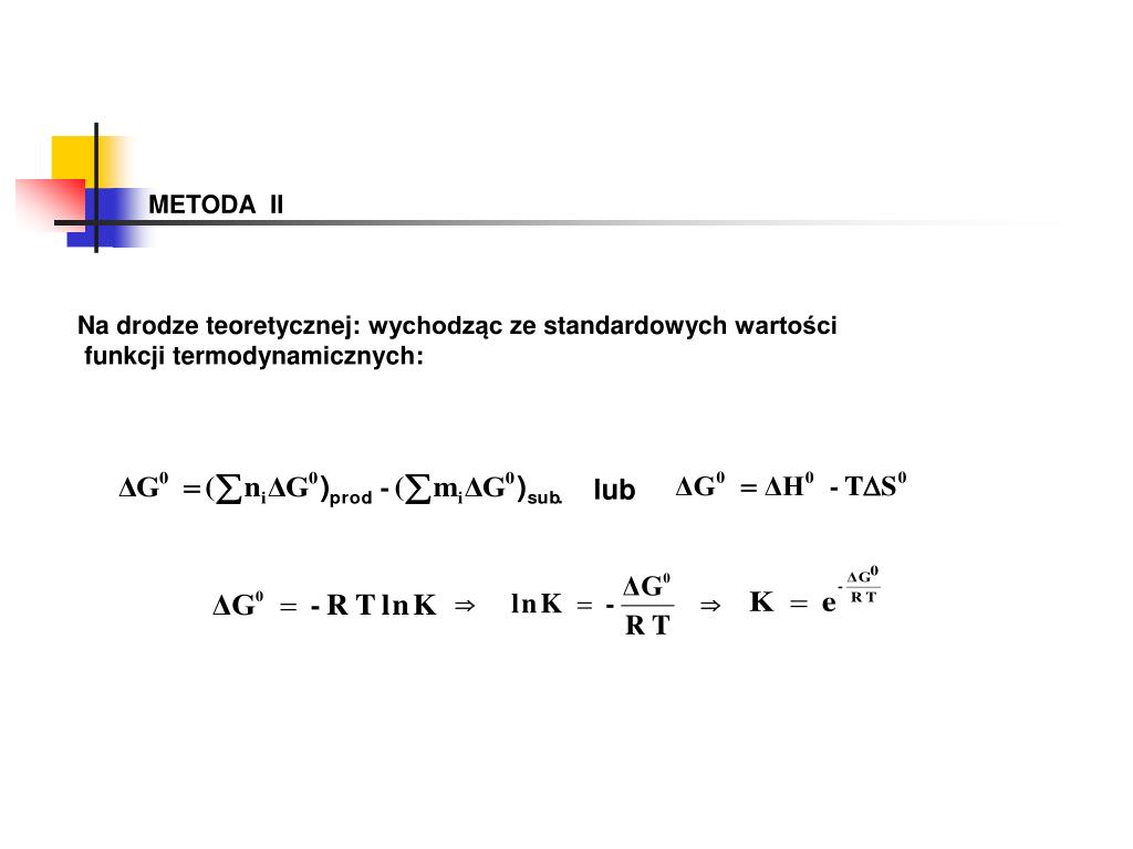 PPT - Izobara van’t Hoffa Metody wyznaczania sta łej równowagi reakcji ...