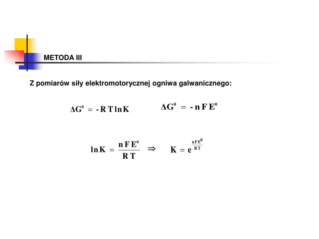 PPT - Izobara van’t Hoffa Metody wyznaczania sta łej równowagi reakcji ...