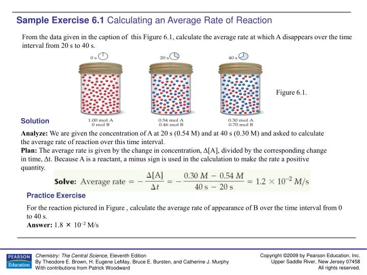 PPT - Sample Exercise 6.1 Calculating an Average Rate of Reaction ...
