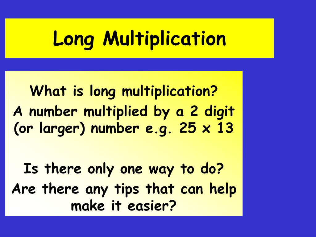 PPT Long Multiplication PowerPoint Presentation Free Download ID