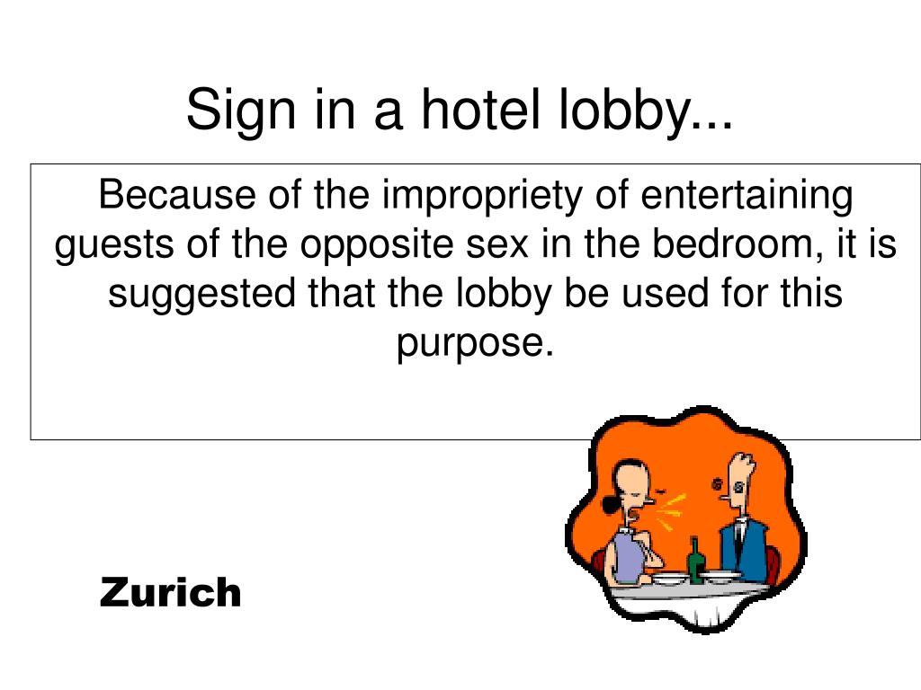 PPT - Sign in a hotel lobby... PowerPoint Presentation, free download ...