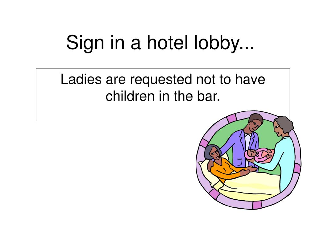 PPT - Sign in a hotel lobby... PowerPoint Presentation, free download ...
