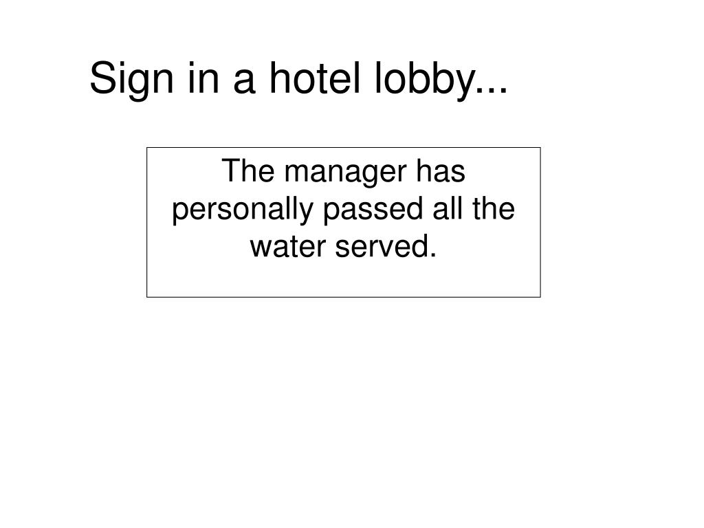 PPT - Sign in a hotel lobby... PowerPoint Presentation, free download ...