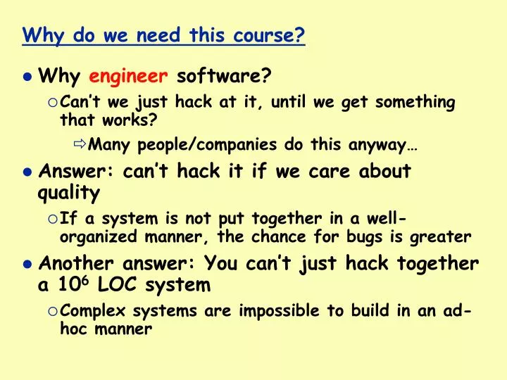 PPT - Why do we need this course? PowerPoint Presentation, free ...