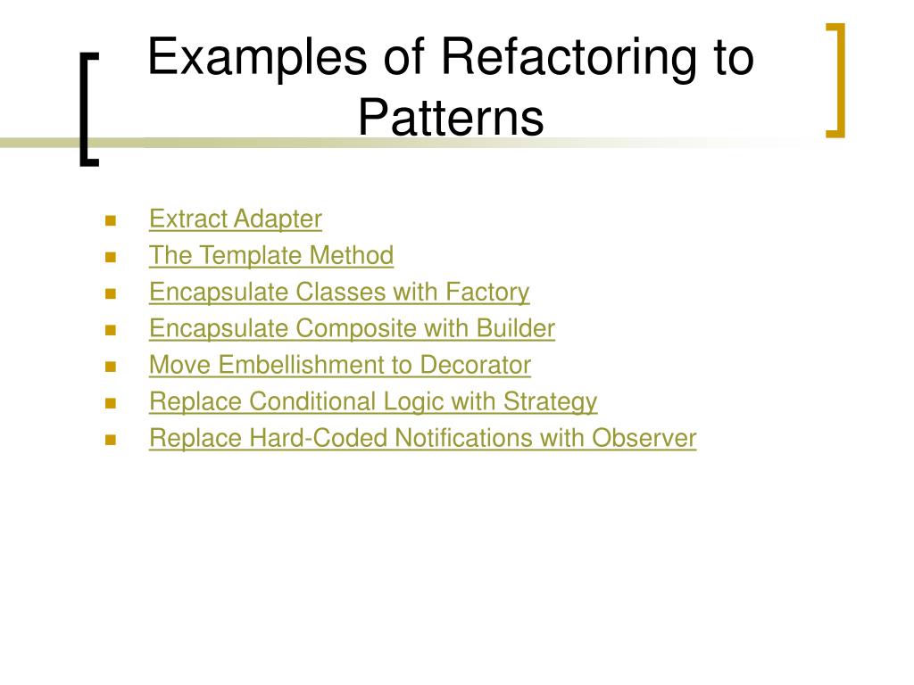 Ppt Refactoring To Patterns Powerpoint Presentation Free Download