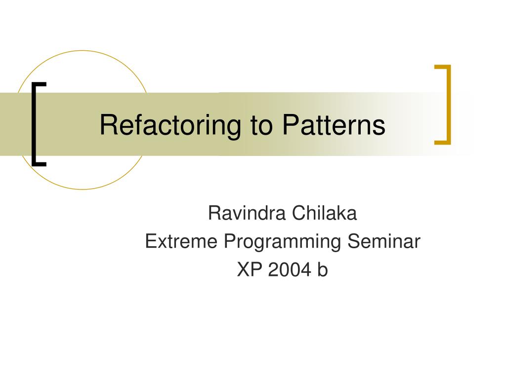 Ppt Refactoring To Patterns Powerpoint Presentation Free Download