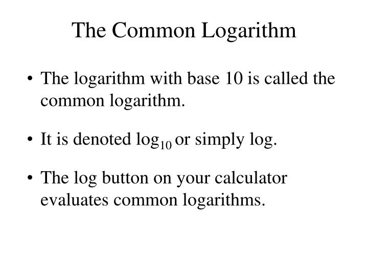 PPT - Introduction to Logarithms PowerPoint Presentation - ID:4209074