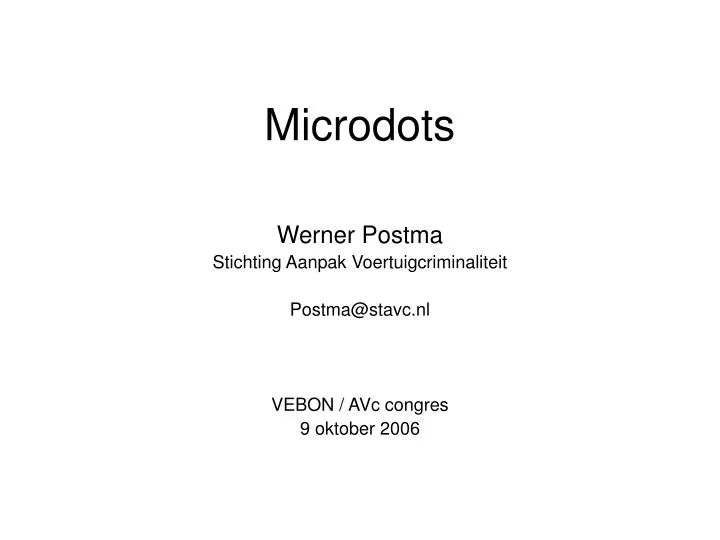 PPT - Microdots PowerPoint Presentation, free download - ID:4209317