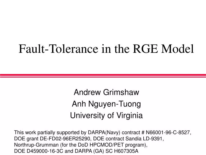 PPT - Fault-Tolerance in the RGE Model PowerPoint Presentation, free ...
