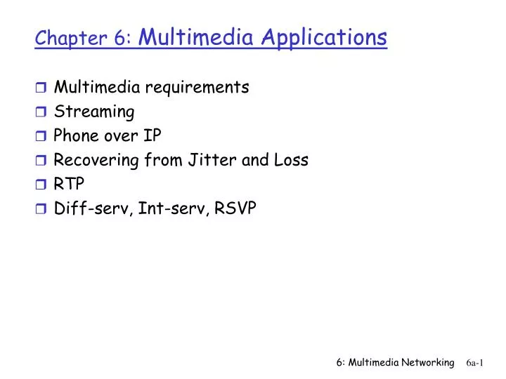 PPT - Chapter 6: Multimedia Applications PowerPoint Presentation, free ...