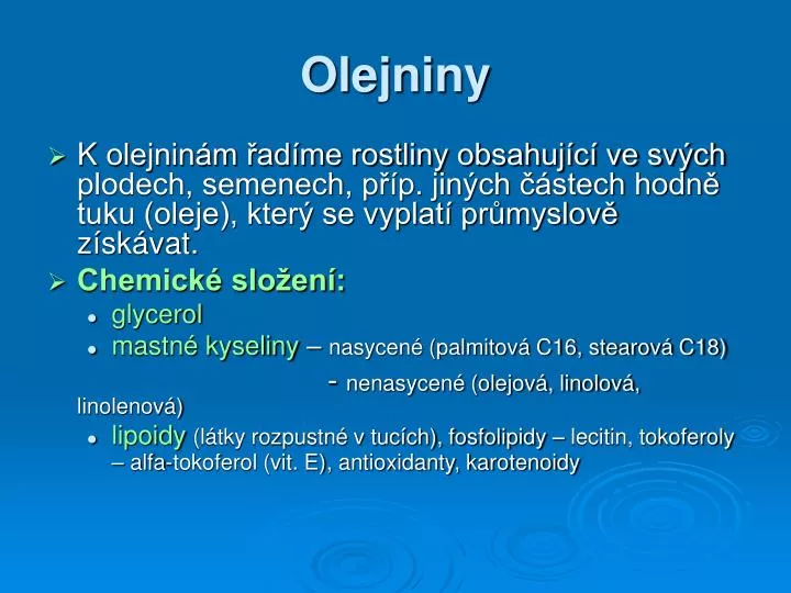 PPT - Olejniny PowerPoint Presentation, free download - ID:4209836