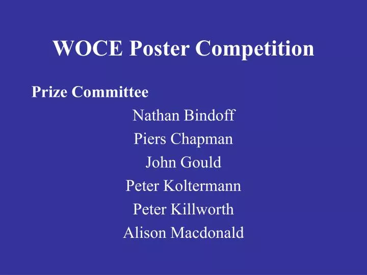 PPT - WOCE Poster Competition PowerPoint Presentation, free download ...