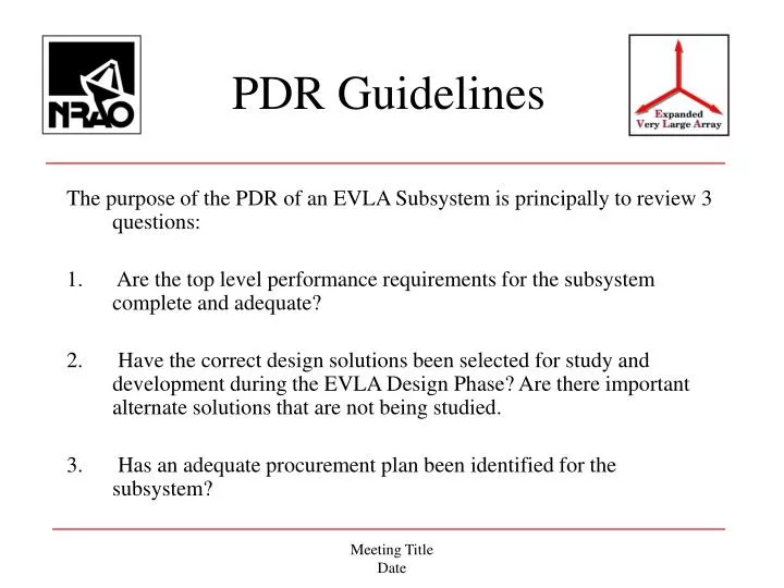 PPT - PDR Guidelines PowerPoint Presentation, free download - ID:4210707