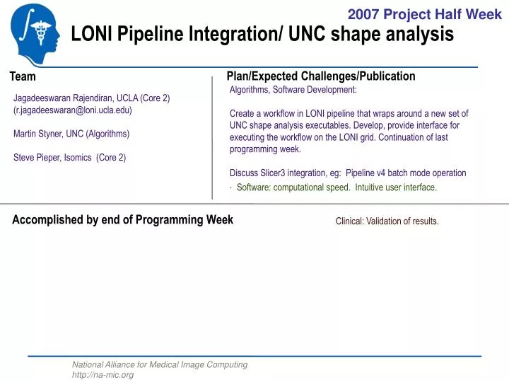 PPT - LONI Pipeline Integration/ UNC shape analysis PowerPoint Presentation - ID:4211261