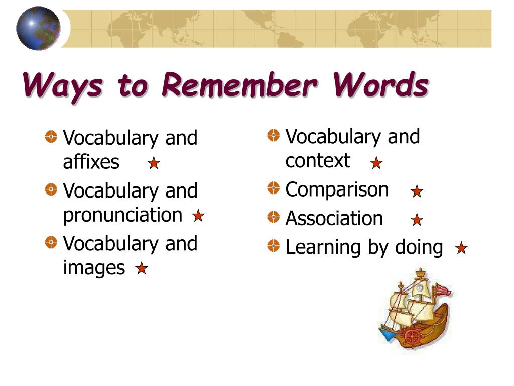 PPT Ways To Remember Words PowerPoint Presentation Free Download
