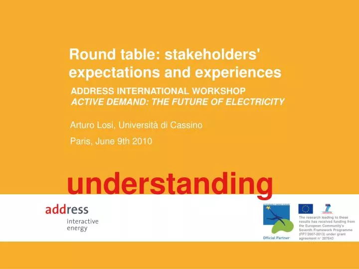 PPT - Round table: stakeholders' expectations and experiences ...