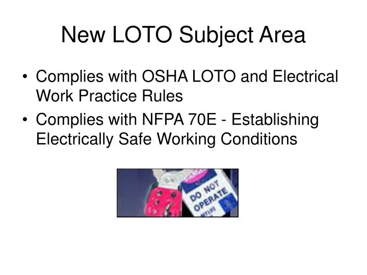 PPT - New LOTO Subject Area PowerPoint Presentation, free download - ID ...