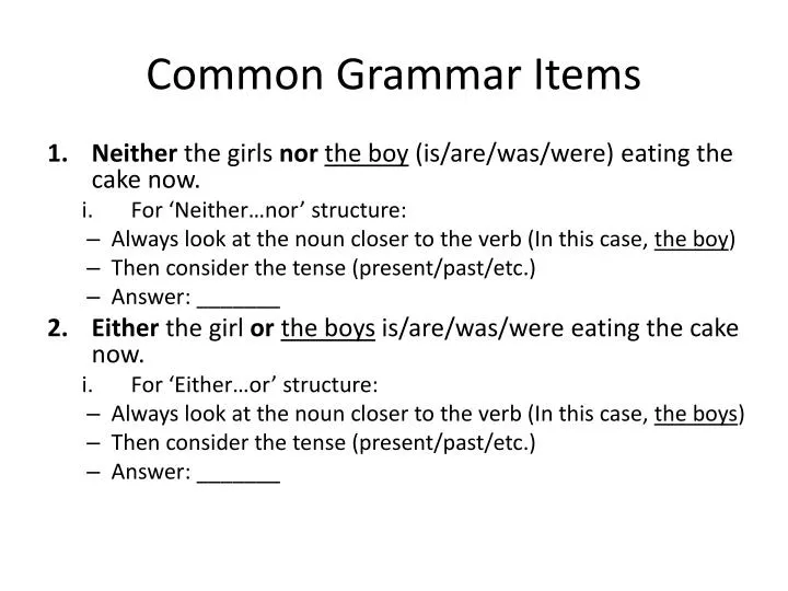 PPT - Common Grammar Items PowerPoint Presentation, free download - ID ...