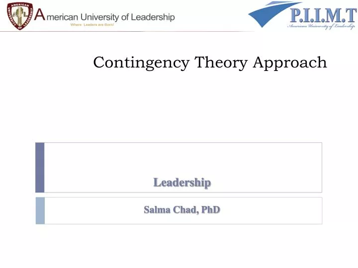 PPT - Contingency Theory Approach PowerPoint Presentation, free ...