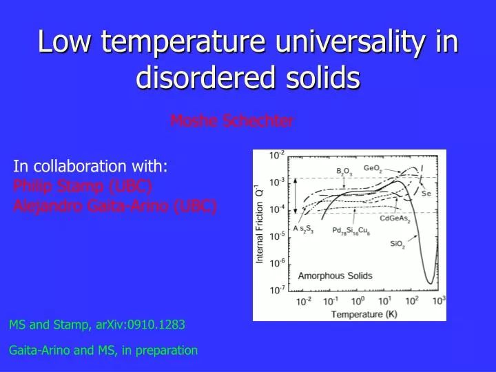 PPT - Low temperature universality in disordered solids PowerPoint ...