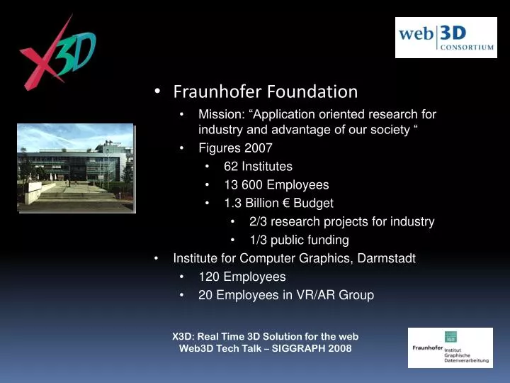 PPT - X3D: Real Time 3D Solution for the web Web3D Tech Talk – SIGGRAPH ...