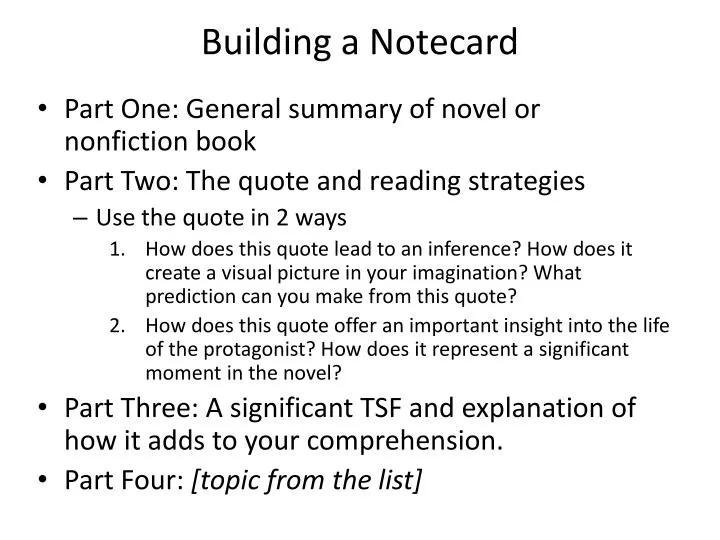 PPT - Building a Notecard PowerPoint Presentation, free download - ID ...