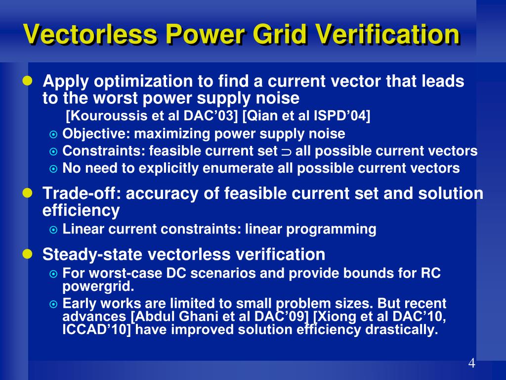 Ppt Vectorless Verification Of Rlc Power Grids With Transient Current Constraints Powerpoint 4707