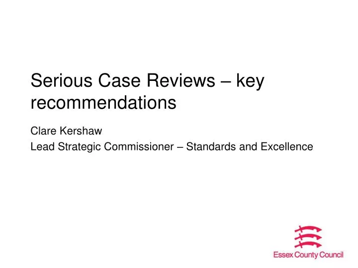 PPT - Serious Case Reviews – key recommendations PowerPoint ...