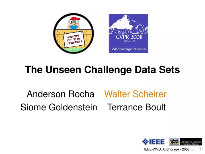PPT - The Unseen Challenge Data Sets PowerPoint Presentation, free ...