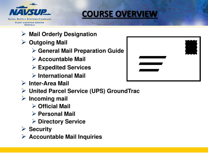 PPT - MAIL ORDERLY TRAINING PROGRAM PowerPoint Presentation - ID:4219023