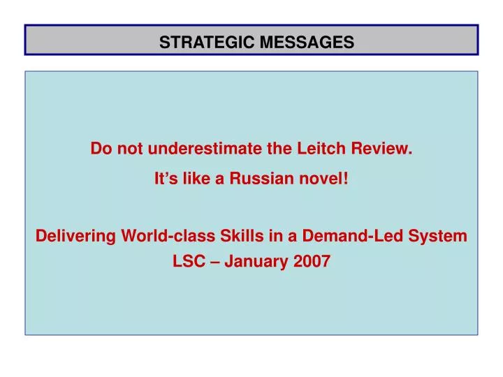 PPT - STRATEGIC MESSAGES PowerPoint Presentation, free download - ID ...