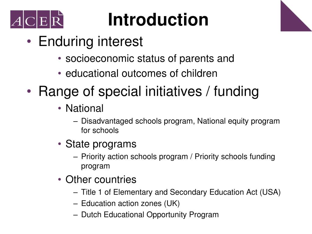 PPT - Measuring socio-economic background and its influence on school ...
