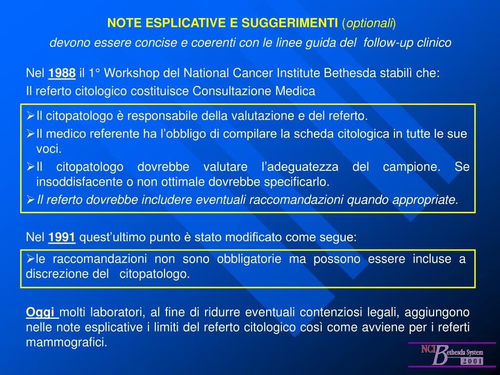 PPT - Bethesda System 2001 Gestione della paziente con citologia ...