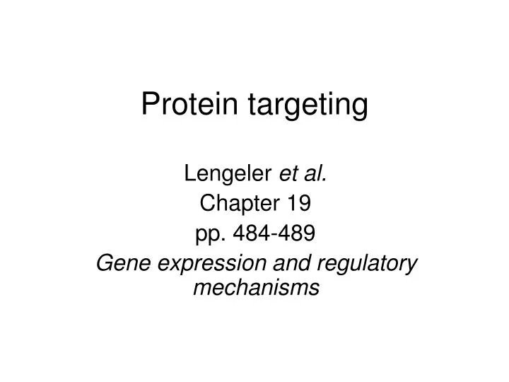 PPT - Protein targeting PowerPoint Presentation, free download - ID:4220613