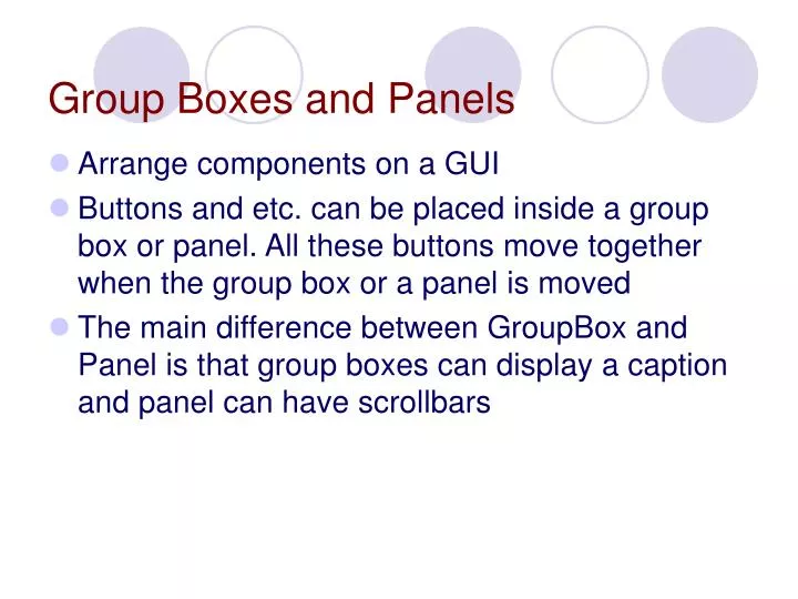 PPT - Group Boxes and Panels PowerPoint Presentation, free download ...