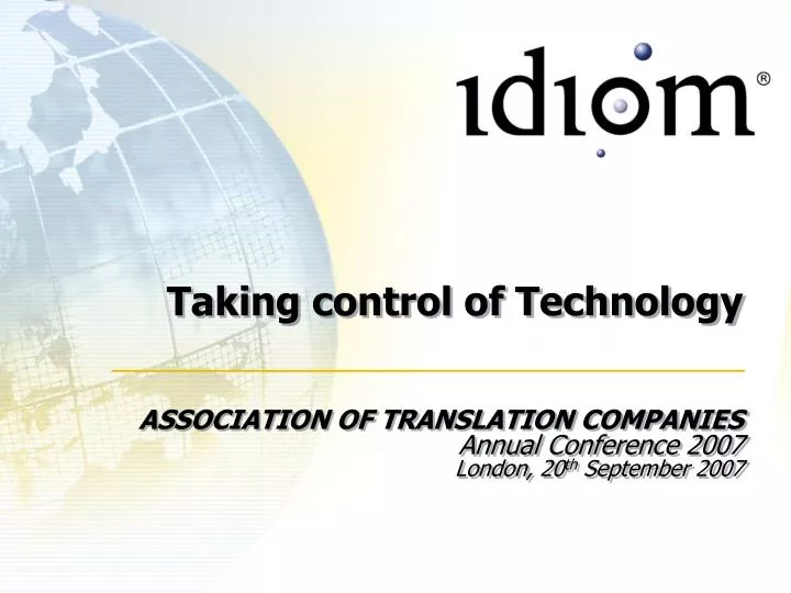 PPT - Taking control of Technology PowerPoint Presentation, free ...