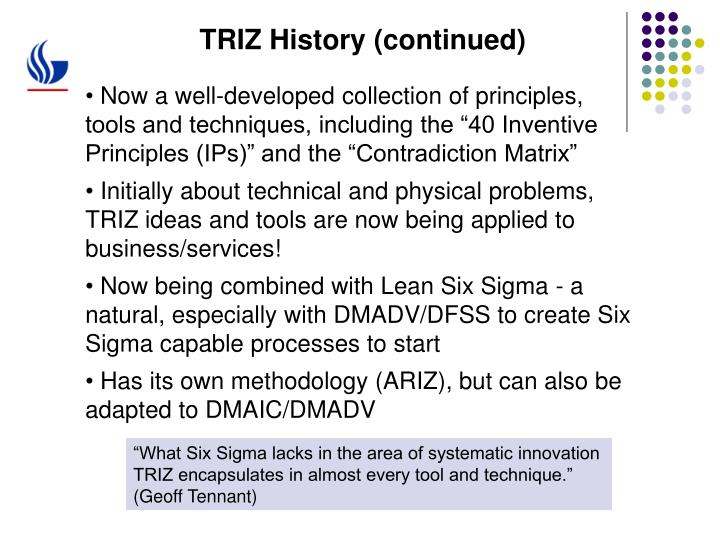 PPT - Innovation Using TRIZ: The Next Frontier for Lean Six Sigma ...