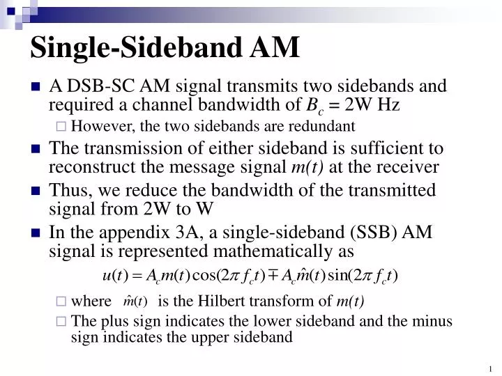 PPT - Single-Sideband AM PowerPoint Presentation, free download - ID ...