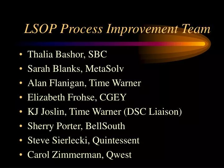 PPT - LSOP Process Improvement Team PowerPoint Presentation, free ...