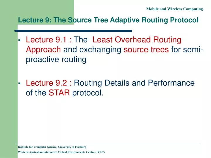 Ppt Lecture 9 The Source Tree Adaptive Routing Protocol Powerpoint 4730