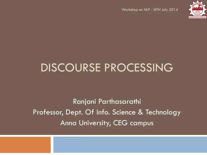 PPT - Discourse Processing PowerPoint Presentation, free download - ID:4222667