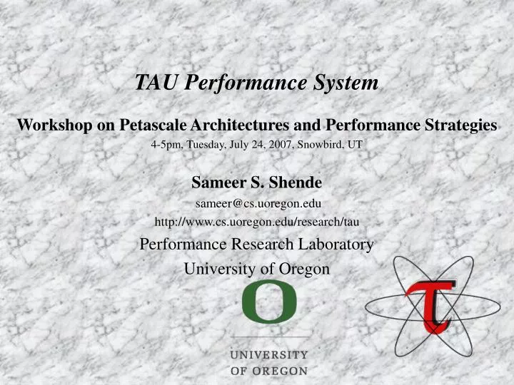 PPT - TAU Performance System PowerPoint Presentation, free download - ID:4222883