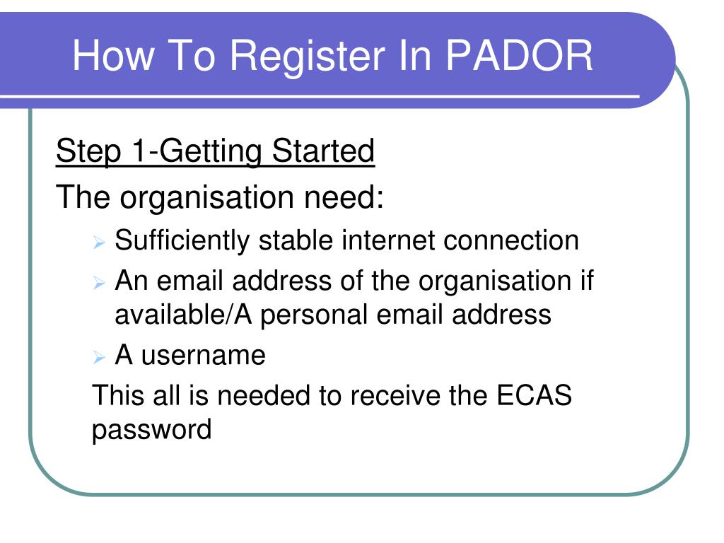 PPT - PADOR-Potential Applicant Data Online Registration PowerPoint ...