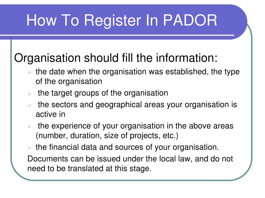 PPT - PADOR-Potential Applicant Data Online Registration PowerPoint ...