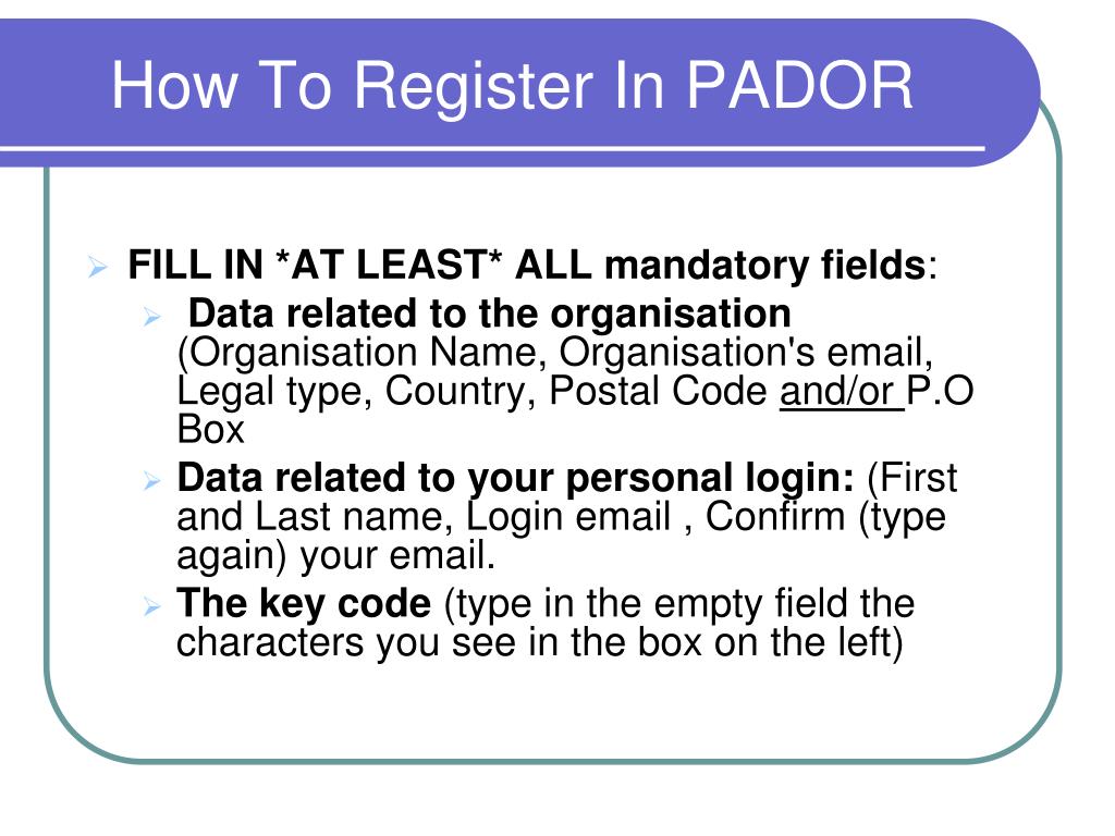 PPT - PADOR-Potential Applicant Data Online Registration PowerPoint ...