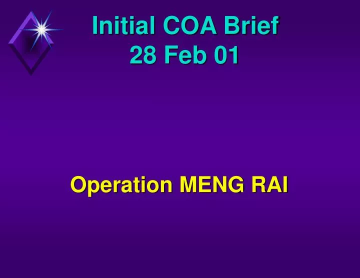 PPT - Initial COA Brief 28 Feb 01 PowerPoint Presentation, free ...