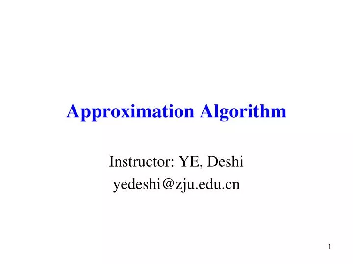 Ppt Approximation Algorithm Powerpoint Presentation Free Download